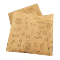 China Custom Printed Paper Bags Kraft Paper Oil Proof Disposable Take Away Barbecue Shaobing (Baked Cake in Griddle) Pancake Food Package Snack Bag for sale