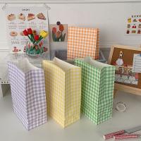 China Ins Style Colorful Checkered Gift Bag Custom Printed Paper Bags with Latest Style and Customized for sale