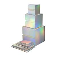 China Laser Holographic Foil Folding Packaging Boxes with Magnetic Closure for Cosmetics Skincare Wigs for sale