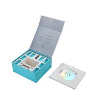 China Customizable Flip Lid Gold Foil Logo Packaging Rigid Cardboard Box for Skincare Essential Oils Cosmetics Beauty for sale