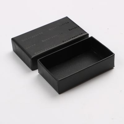 China Black Rectangular Rigid Packaging Box Lid And Base Spot UV Single Side Coating Design Rectangular Shape for sale