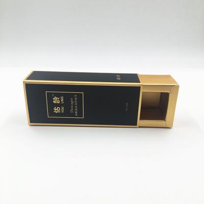 China Gold Card Folding Drawer Make-up Packaging Case for Cosmetics Packaging Box for sale