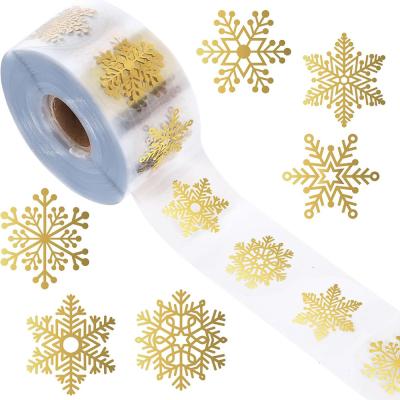 China New round transparent hot gold gift packaging decoration sticker for Christmas Seal Label for sale