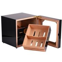China Three layer cigar box cabinet thermometer skylight cigar temperature control humidification moisture retention wooden storage box for sale