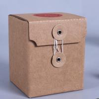China Customized Printed Logo Tea Mug Folding Box Cowhide Corrugated Paper Packaging for sale