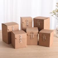 China Customized Printed Logo Tea Mug Folding Box Cowhide Corrugated Paper Packaging for sale