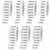 China Transparent clothing size strip label tear resistant 250 strips per roll, 3.18 cm X 12.70 cm for sale