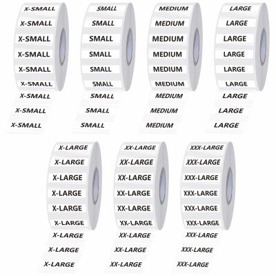 China Transparent clothing size strip label tear resistant 250 strips per roll, 3.18 cm X 12.70 cm for sale