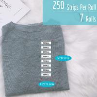 China Transparent clothing size strip label tear resistant 250 strips per roll, 3.18 cm X 12.70 cm for sale