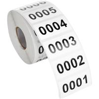 China Amazon hot selling stock 0001-1000 digital labels inventory numbers serial numbers adhesive stickers for sale