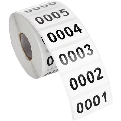 China Amazon hot selling stock 0001-1000 digital labels inventory numbers serial numbers adhesive stickers for sale