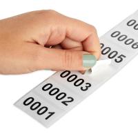 China Amazon hot selling stock 0001-1000 digital labels inventory numbers serial numbers adhesive stickers for sale