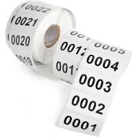 China Amazon hot selling stock 0001-1000 digital labels inventory numbers serial numbers adhesive stickers for sale