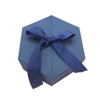 China Hexagonal Shaped Art Paper Ribbon Rigid Packaging Box Style Ideal Packaging Choice For Goods for sale