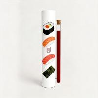 China Food grade sushi push tube sushi paper tube customizable LOGO sushi packaging cylinder internet famous sushi packaging for sale