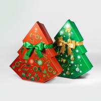 China Christmas Tree Shaped Gift Box Elegant Presentation Package Paper Box Printing Designed For Supermarket Shopping Mall Christmas Event for sale