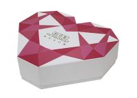 China Gold Hot Stamping Lift Off Lid Box , FSC Paper Heart Shaped Box for sale