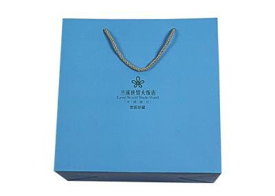 China 200g 250g Blue Paper Gift Bag Recyclable for Business and Shopping for sale