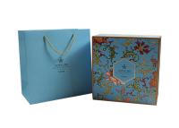 China Blue Paper Bag For Shopping Embossing and Debossing Finishing for sale