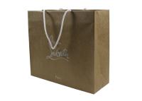 China Luxprinters Silver Stamping Gift Bag With Handles Protective Varnish for sale