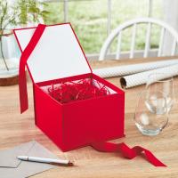 China Shredded Paper Filler Rigid Packaging Box 0.75oz Grosgrain Ribbon Luxury Gift Box for sale