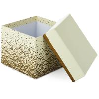 China Square Champagne Bubbles Ivory Gift Box Debossing Rigid Cardboard Boxes for sale