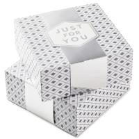 China Silver Diamonds 2 Pack Rigid Presentation Boxes Hot Foil Stamping for sale