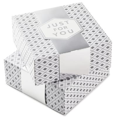 China Silver Diamonds 2 Pack Rigid Presentation Boxes Hot Foil Stamping for sale