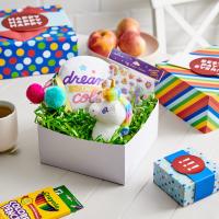 China Die Cut Birthday 3 Pack Rigid Packaging Box Diagonal Striped for sale