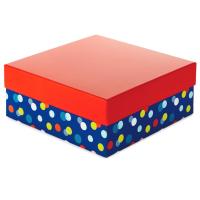 China Ivory Board Multicolor Dots Rigid Kraft Boxes For Multiple Gifts for sale