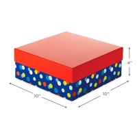 China Ivory Board Multicolor Dots Rigid Kraft Boxes For Multiple Gifts for sale