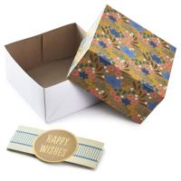 China Embossing Floral 3 Pack Folding Packaging Boxes With Bands for sale