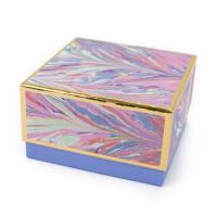 China Pastel Marbled 7x7 Square Rigid Packaging Box Embossed for sale