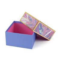 China Pastel Marbled 7x7 Square Rigid Packaging Box Embossed for sale