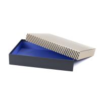 China Elegant Gold Striped 9x13 Kraft Shirt Gift Box Two Piece for sale