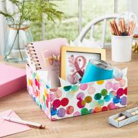 China 10 inch Square Watercolor Dots Gift Rigid Packaging Box 2 Piece for sale