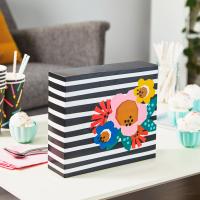 China Floral And Stripes Fun Zip Gift Rigid Packaging Box Glossy / Matt Lamination for sale
