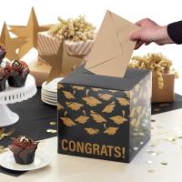 China 8.5 inch personalized graduation card box Mortarboards On Black for sale