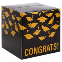 China 8.5 inch personalized graduation card box Mortarboards On Black for sale