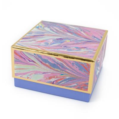 China Pastel Marbled 7x7 Medium Square Gift Box , Rigid Paper Box for sale