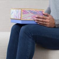 China Pastel Marbled 7x7 Medium Square Gift Box , Rigid Paper Box for sale