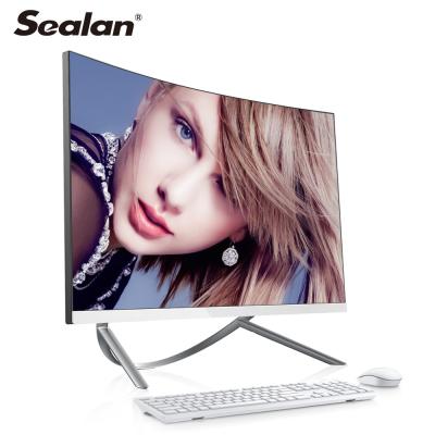 China 27 Inch Curved All In One PC LED Backlight Touch Screen Computer Core i3 i5 i7 1920x1080 for sale