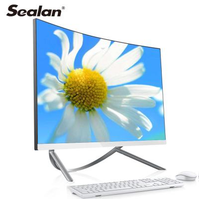 China 27 Inch All in One PC Core i7 i5 i3 Desktop Computer 1920x1080 Curved Screen for sale