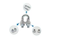 China DR-Z0010 DIN741 Wire Rope Cable Clip Clamp Galvanized Stainless Rope Clamp for sale