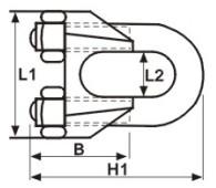 China DR-Z0010 DIN741 Wire Rope Cable Clip Clamp Galvanized Stainless Rope Clamp for sale