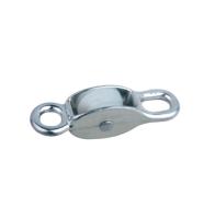 China 30mm Zinc Alloy Diecast Fixed Style Nylon Sheave Pulley With Double Ended Eye for sale