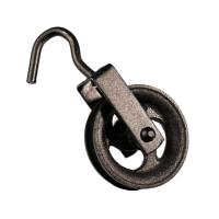 China Heavy Duty Cast Iron hook Pulley Black Block Pulley With Cargo Hook for sale