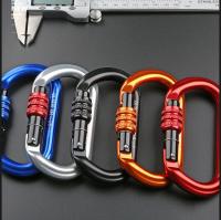 China Camping Hiking Outdoor D Type Carabiner Hook With Screw for sale