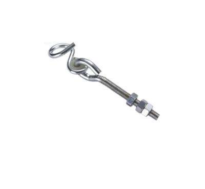 China Bolt swing hook Zinc Plated Wooden Bolt Screw Type Swing Hanger Hook Metal Swing Hook for sale