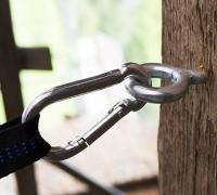 China Outdoor Carbon Steel Swing Hanger Hook With Long Screw Carabiner Hook Swing Accessories for sale
